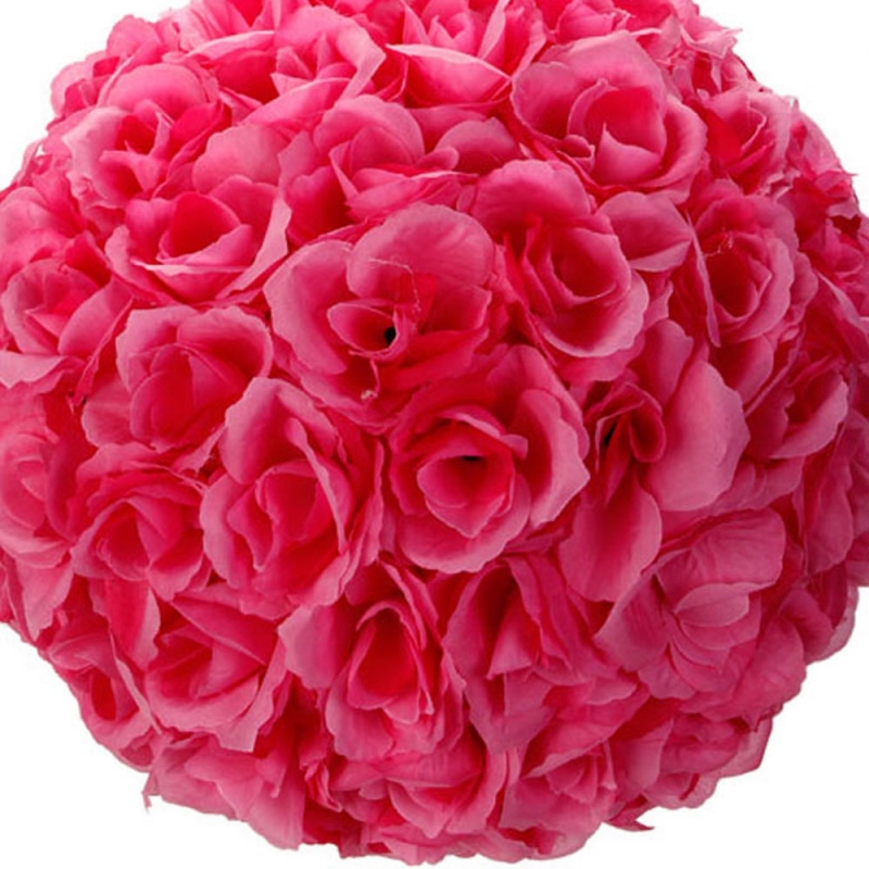 Flower Ball 9.84" Wedding Decoration Dark Pink - Alimart