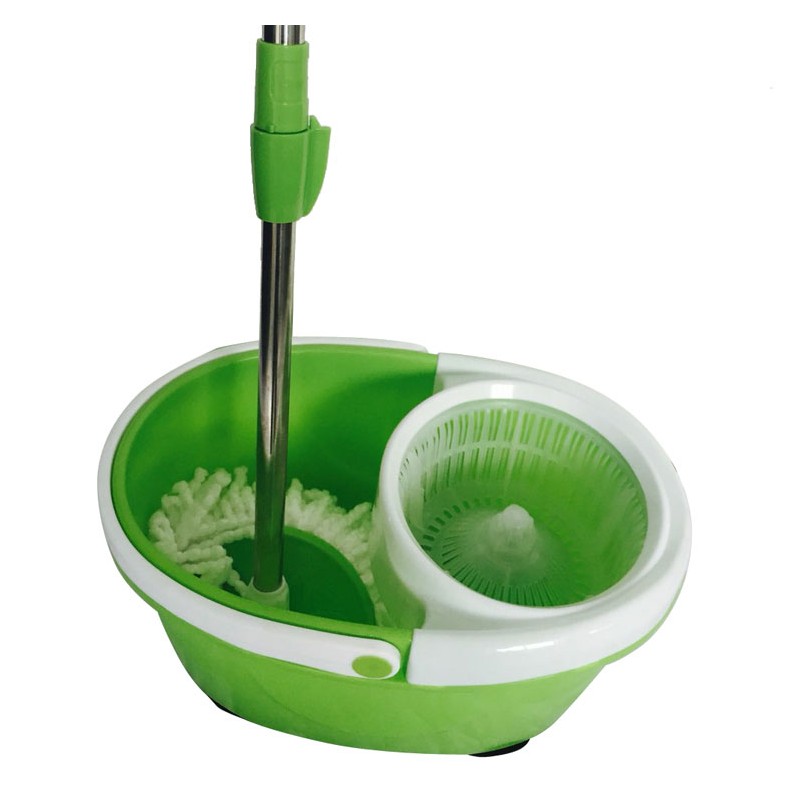 360-Degree Rotary Head Ultra Slim Microfiber Mop with Oval Bucket Green ...
