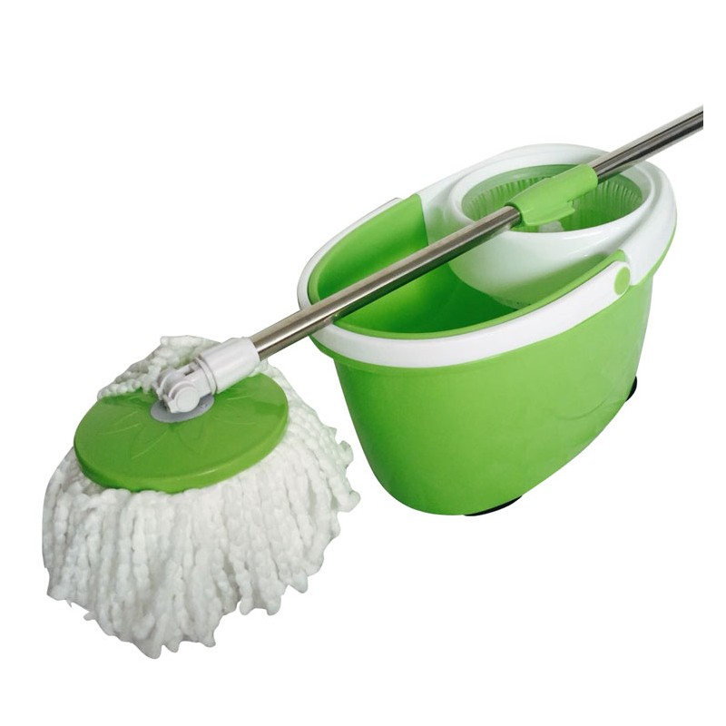 360-Degree Rotary Head Ultra Slim Microfiber Mop with Oval Bucket Green ...