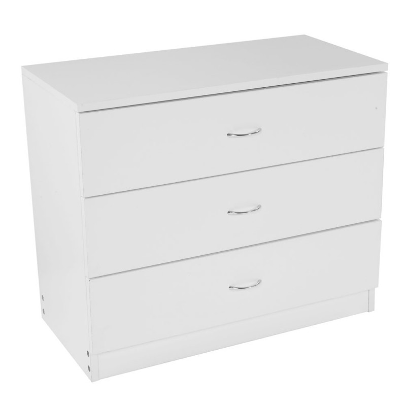 MDF 3-Drawer Dresser Wood Simple White - Alimart
