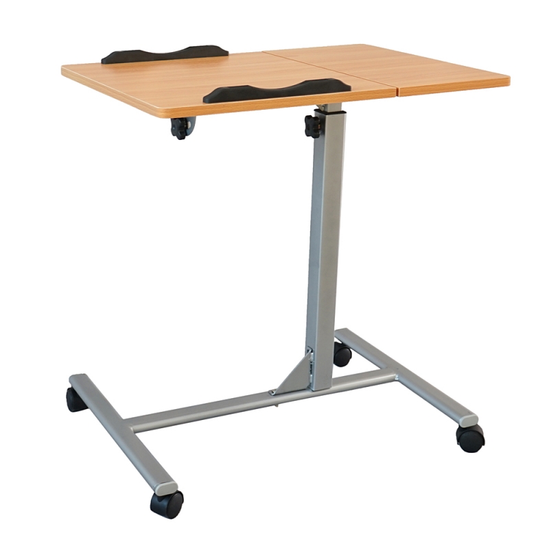 Multifunctional Lifting Removable Computer Desk Four-Wheel Black & Wood ...