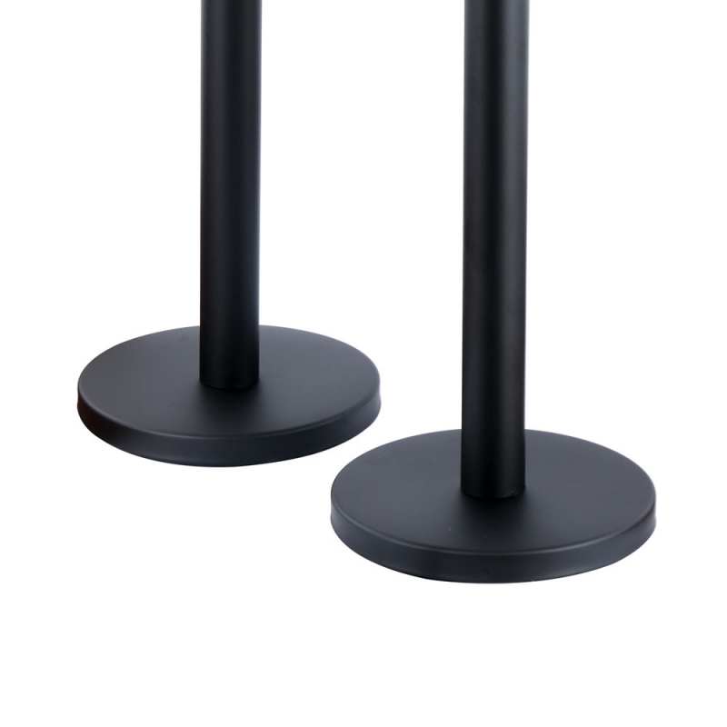 Telescopic Handrails 2pcs 32 x 90cm Stainless Steel Black - Alimart