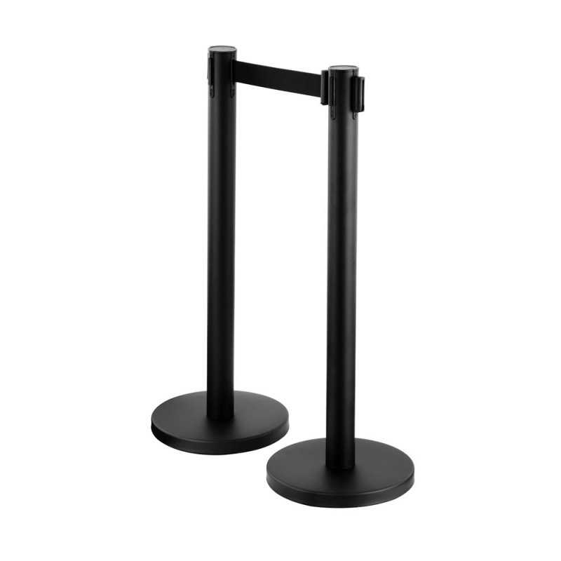 Telescopic Handrails 2pcs 32 x 90cm Stainless Steel Black - Alimart