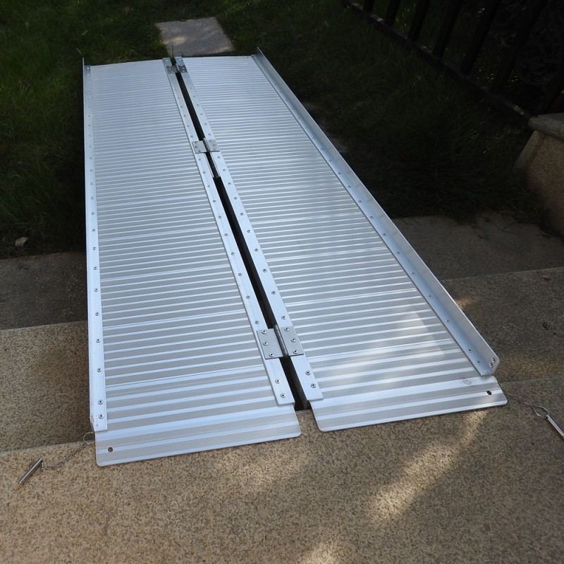 Home Corridor Folding Ramp 6Ft Aluminum Alloy Silver - Alimart