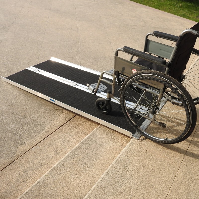 Home Corridor Folding Ramp 6Ft Aluminum Alloy Black - Alimart