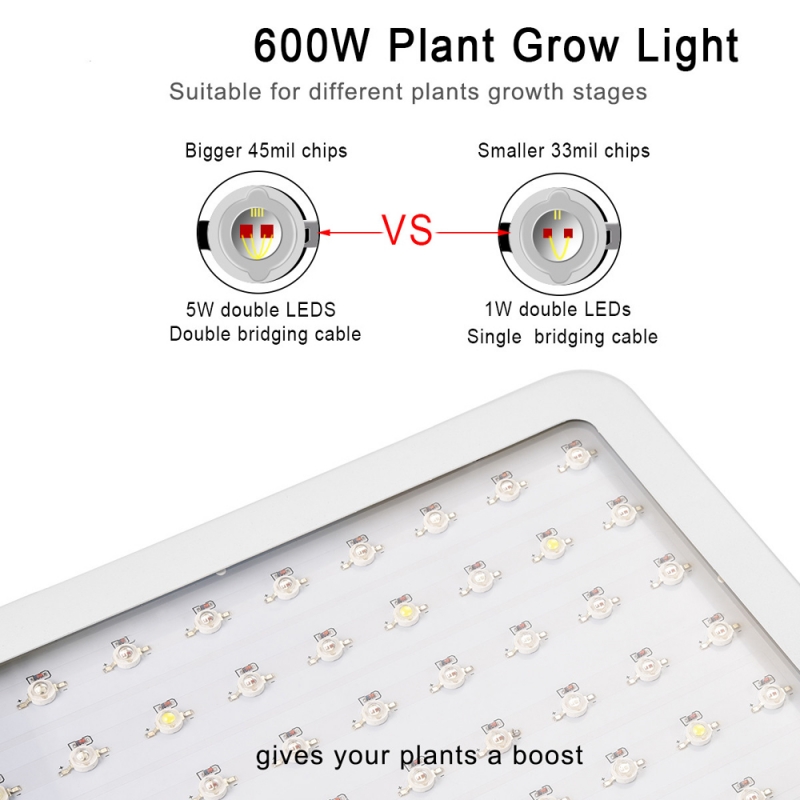 600W LED Grow Light Full Spectrum Hydroponic Veg Flower Indoor Plant ...