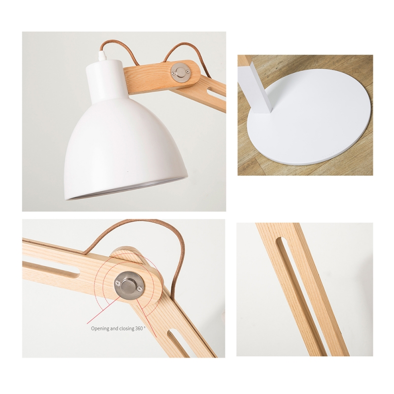 Tomons 67" Wood Task Floor Lamp - Alimart