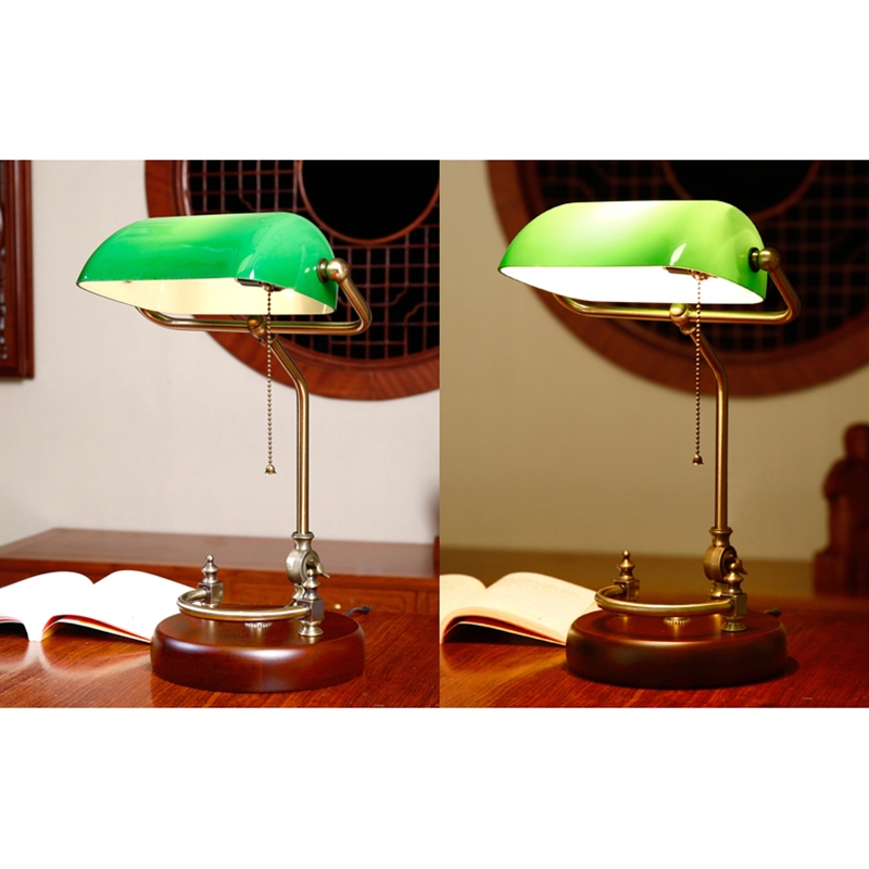 American Retro Solid Wood Lamp Study Table Work Read Bedroom Bedside ...