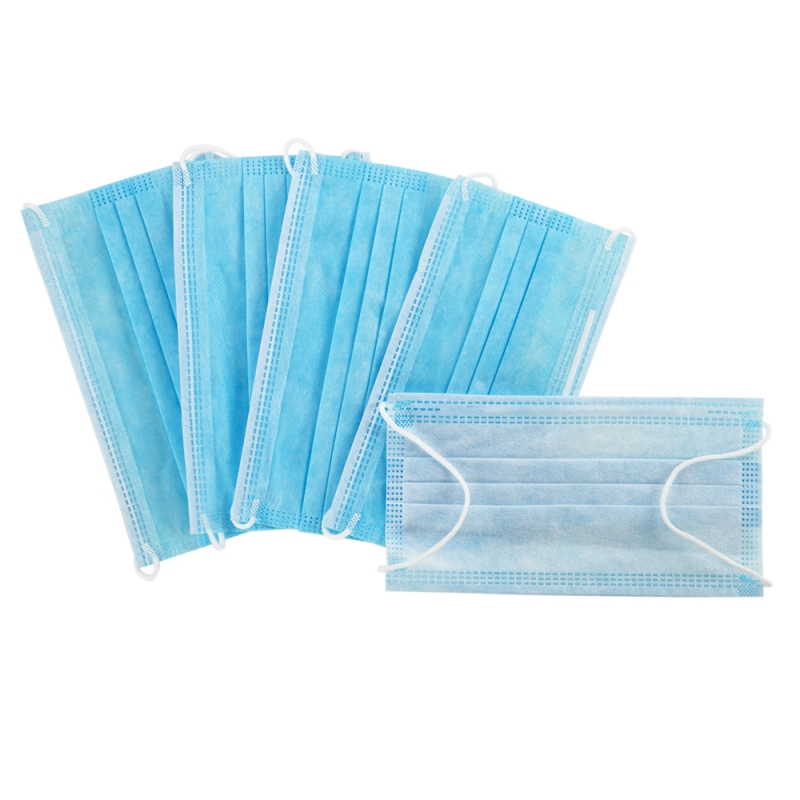 50 PCS 3-Ply Disposable Anti-Dust Face Mask Blue - Alimart