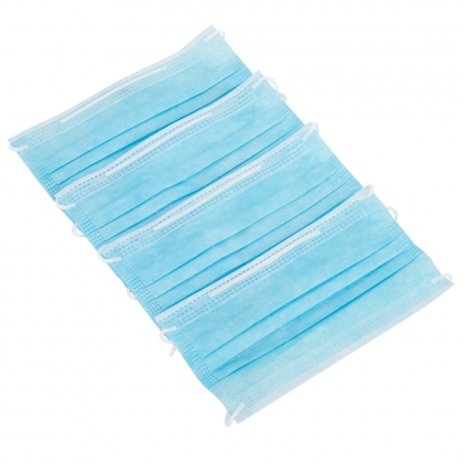50 PCS 3-Ply Disposable Anti-Dust Face Mask Blue - Alimart