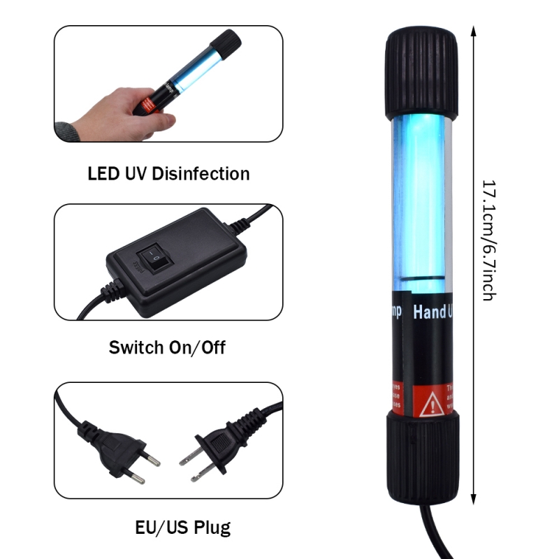 110V Portable 7W Ultraviolet UV Disinfection Lamp Power Cord Length 1 ...