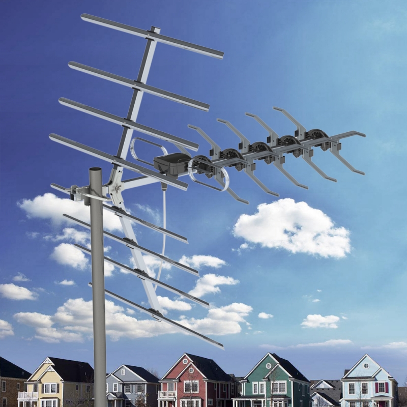200 Mile Outdoor TV Antenna Satellite Amplified HDTV UHF Digital Signal ...