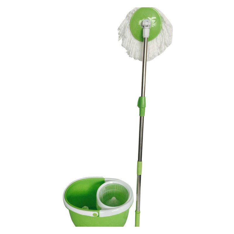 360-Degree Rotary Head Ultra Slim Microfiber Mop with Oval Bucket Green ...