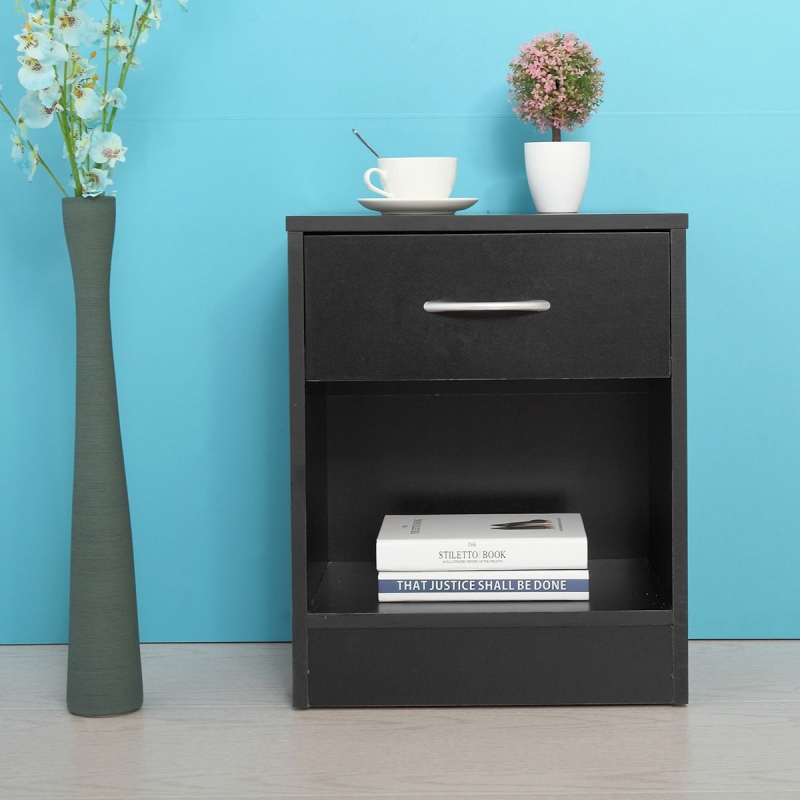 1pc Drawer Arc-shaped Handle Night Stand Black - Alimart