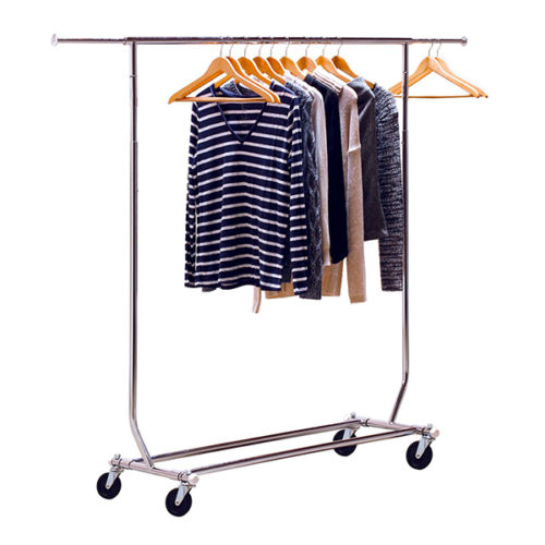 US Heavy Duty Commercial Garment Rack Rolling Collapsible Clothing ...