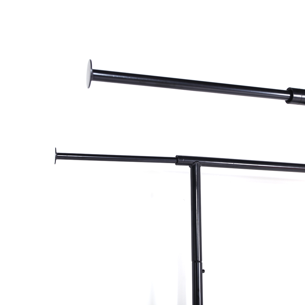 Heavy Duty Steel Double-bar Clothes Rack Black and Chrome Plated - Alimart