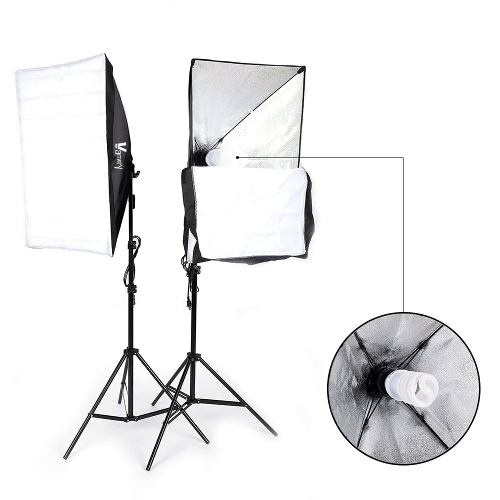 Vamery 45W White Umbrellas Silver Black Umbrellas Soft Light Box - Alimart
